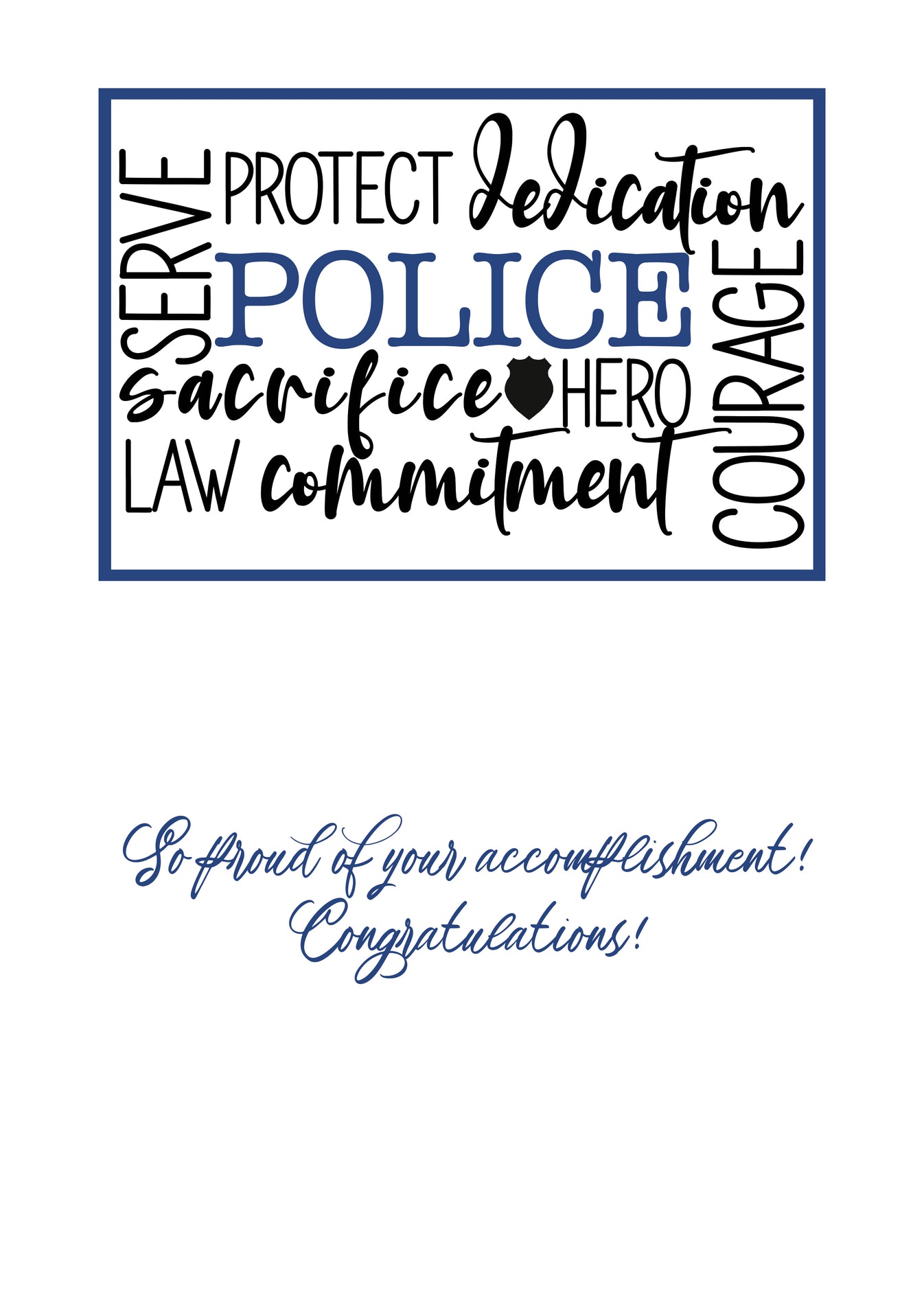 Police Academy Graduate - Single Card – Red Door Inspirations